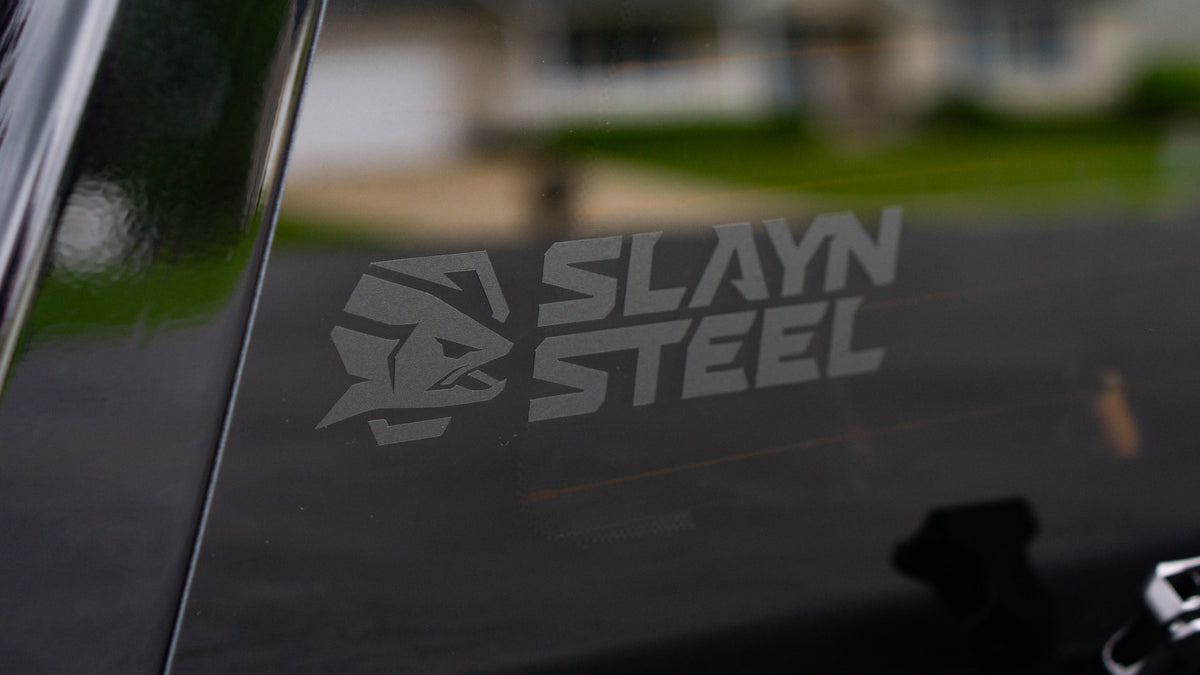 SLAYNSTEEL LOGO MATTE BLACK DECAL